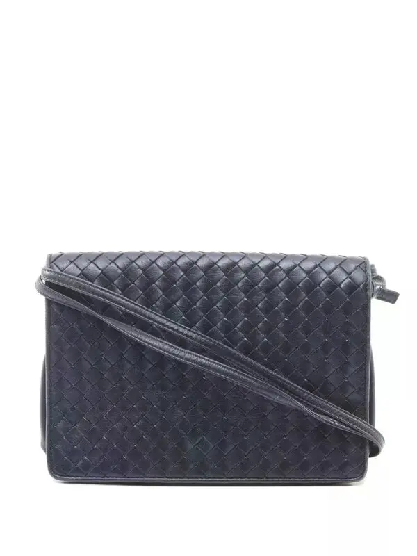 Bottega Veneta 2000s Intrecciato Shoulder Bag - Blue