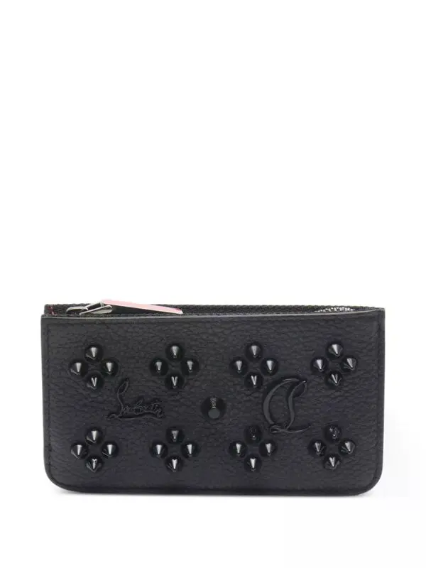CHRISTIAN LOUBOUTIN 2010s Studded Leather Coin Purse - Black
