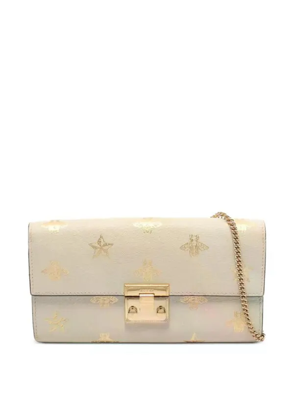 Gucci 2000s Padlock Bee And Star-print Chain Wallet