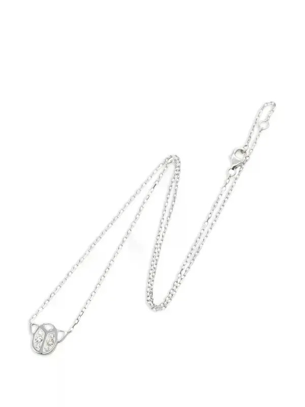 Cartier 18k White Gold Diamond Scarab Necklace