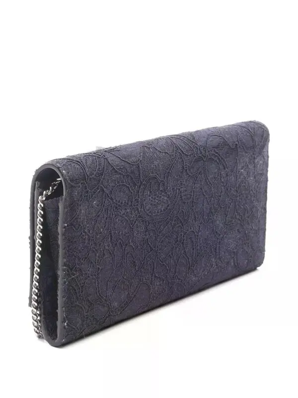 JIMMY CHOO 2010s Milla Lace Chain Wallet - Blue