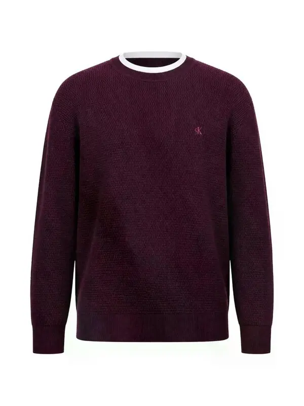 Calvin Klein Embroidered Logo Waffle Knit Sweater