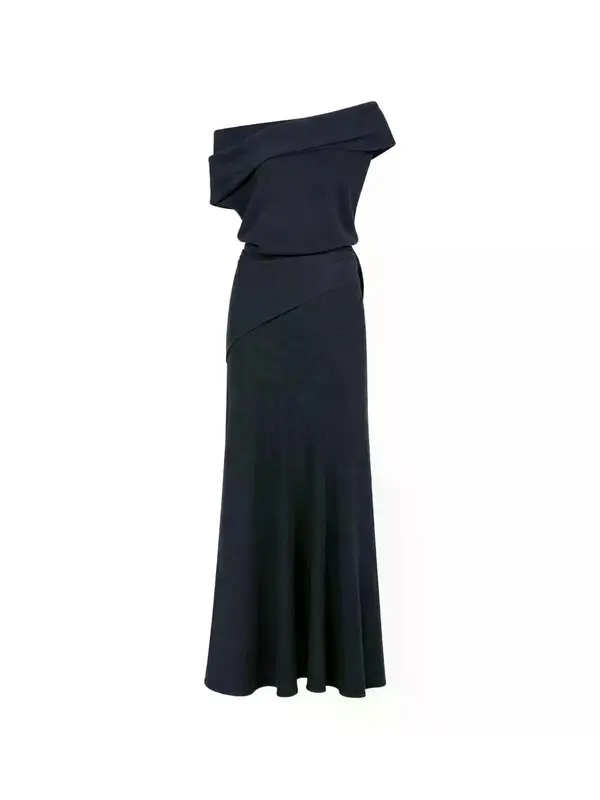 CORTANA Onara Off-shoulder Wrap Maxi Dress - Blue
