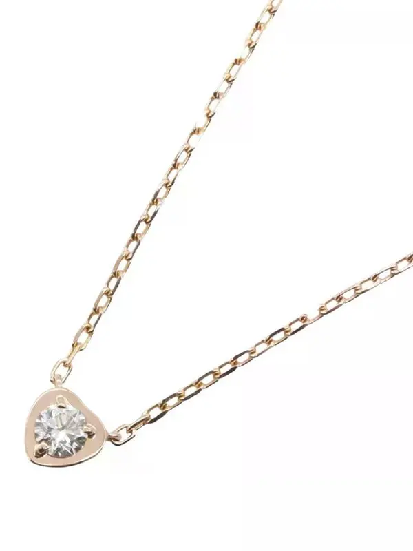 Cartier 18k Rose Gold Diamond Heart Necklace