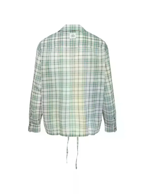 AMI Paris Check-pattern Drawstring-hem Boxy-fit Shirt