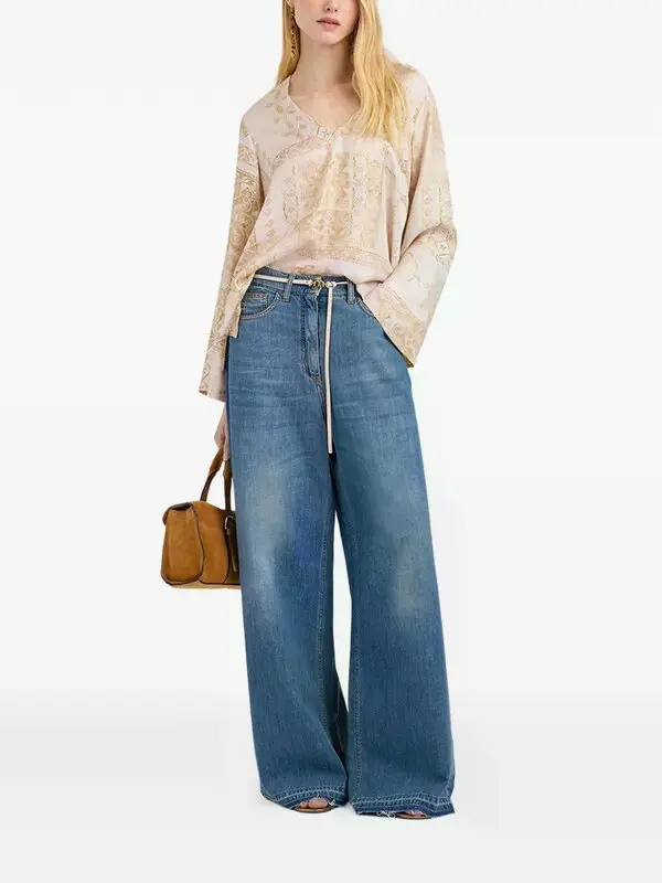 Momoni Printed Silk-twill Blouse - Neutrals