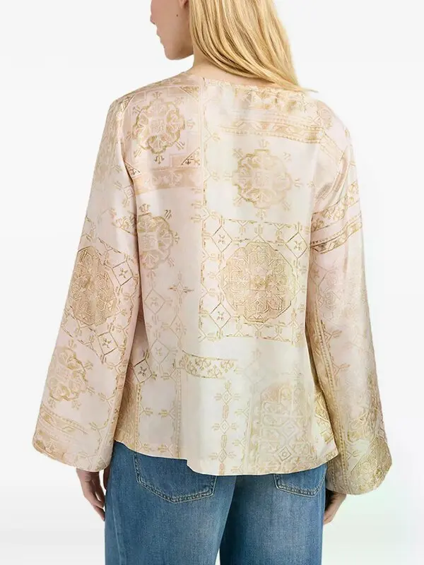 Momoni Printed Silk-twill Blouse