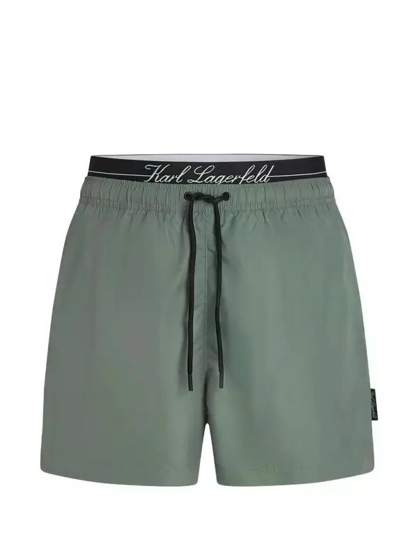 Karl Lagerfeld Logo-print Swim Shorts - Grey