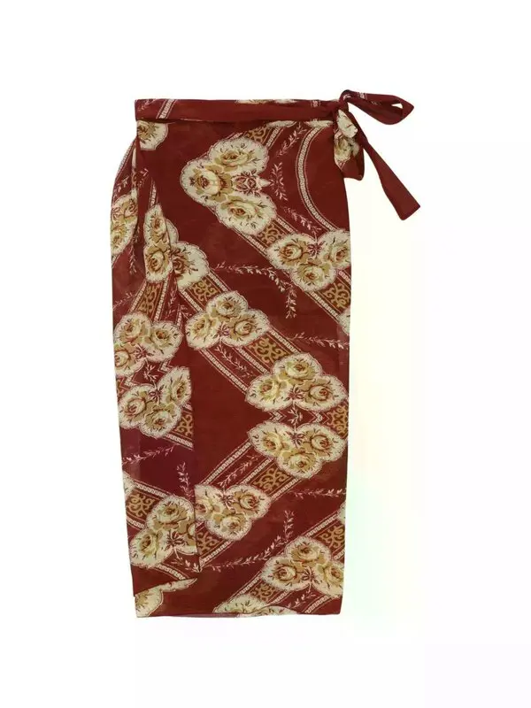 FORTELA Nelly Floral-print Silk Skirt - Red