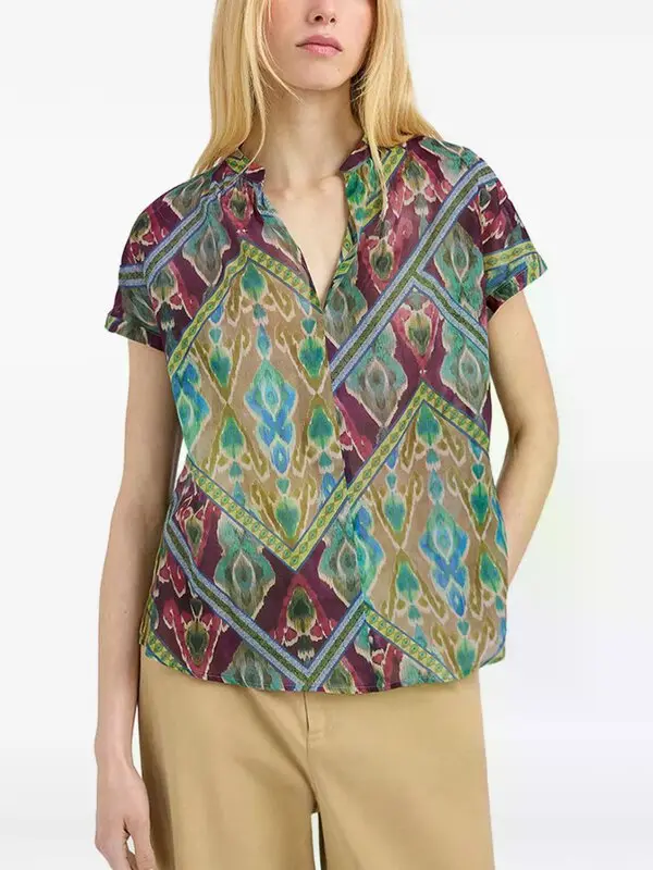 Momoni Printed Cotton-voile Blouse