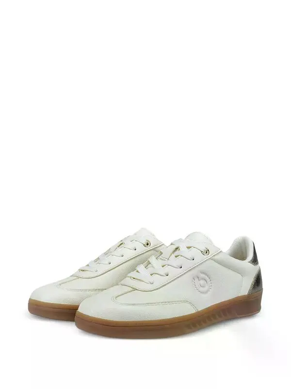 BUGATTI Logo-embossed Metallic-effect Sneakers - White
