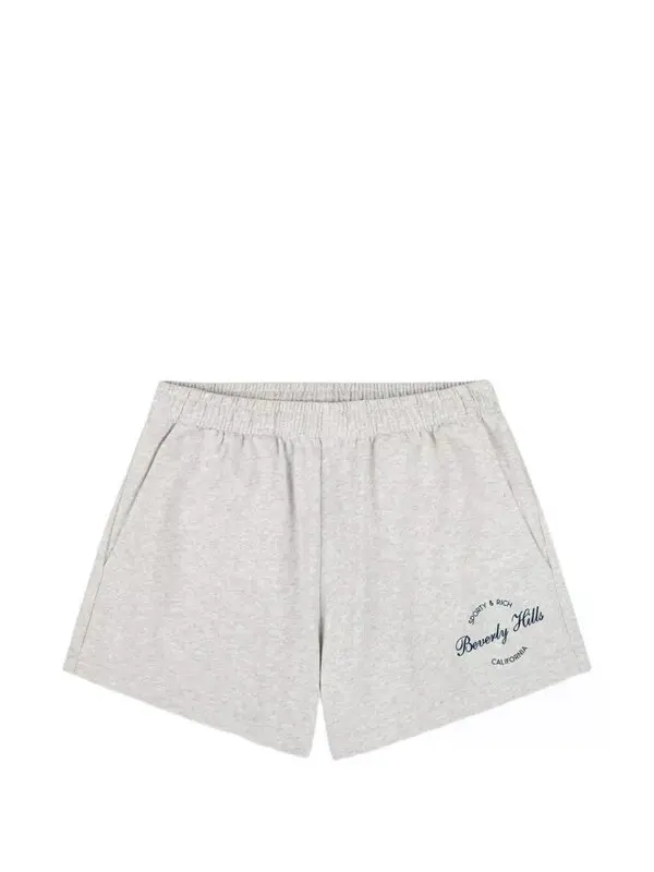 SPORTY & RICH Beverly Script Shorts - Grey