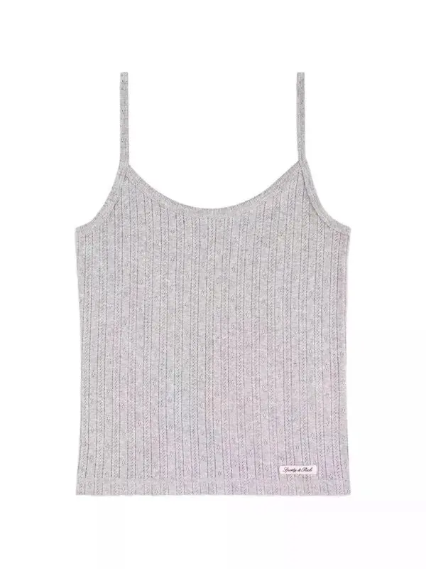 SPORTY & RICH Logo Patch Tank Top - Grey