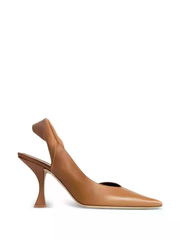 By Far Yasha Twisted Slingback Pumps - Brown