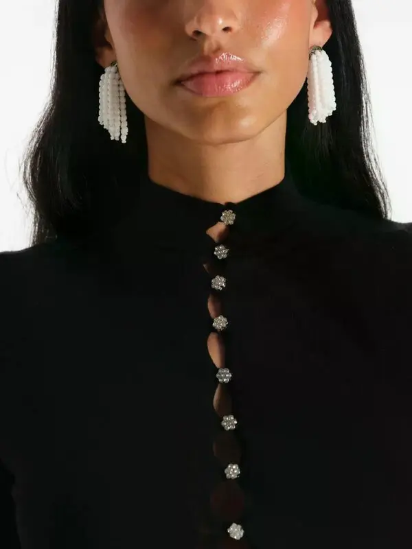 MANURI Embellished High Neck Blouse