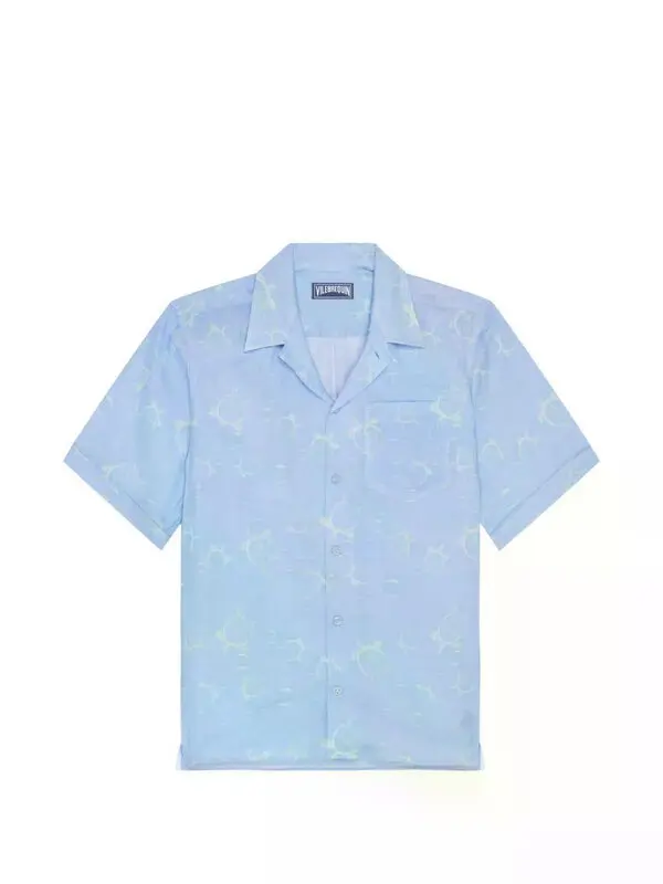 Vilebrequin Turtle-print Bowling Shirt - Blue