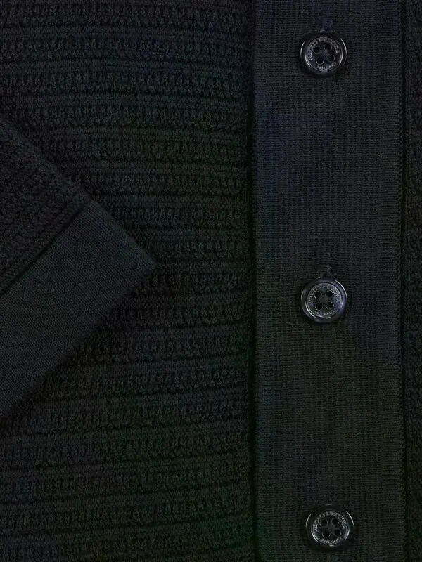 PAOLO PECORA Textured-knit Polo Shirt