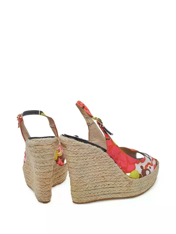 JIMMY CHOO 120mm Floral Print Espadrille Sandals