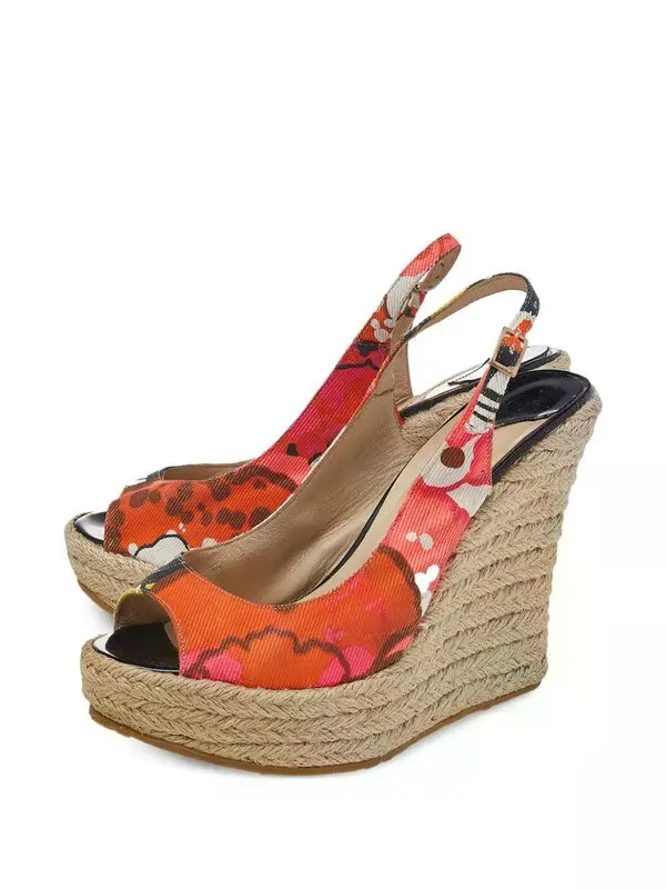 JIMMY CHOO 120mm Floral Print Espadrille Sandals