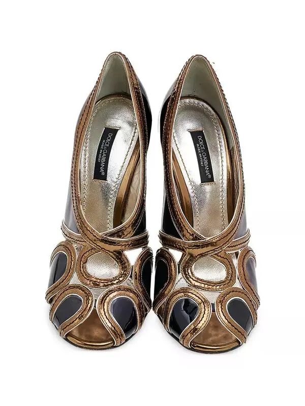 Dolce & Gabbana 105mm Patent Leather Peep-toe Pumps
