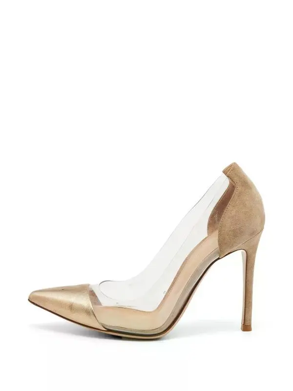 GIANVITO ROSSI Plexi Pointed-toe Pumps - Gold