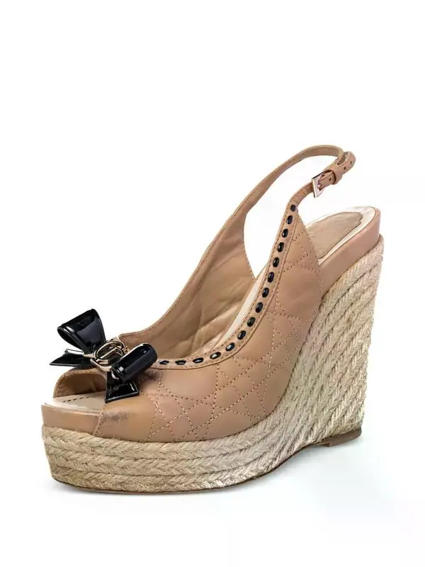 Dior 115mm Braided Wedge Heeled Sandals
