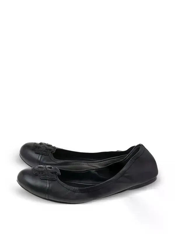 Tory Burch Logo-patch Ballet Flats - Black