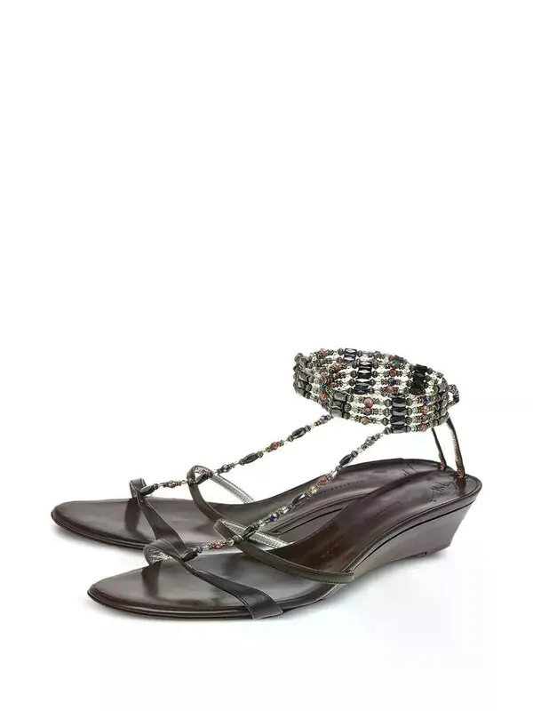 GIUSEPPE ZANOTTI Embellished Chain Sandals - Brown