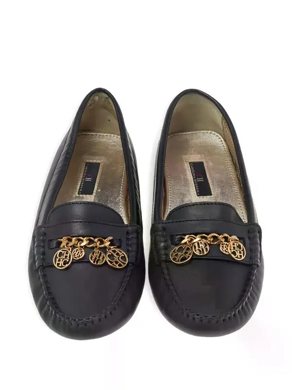 Carolina Herrera Logo-charm Leather Loafers