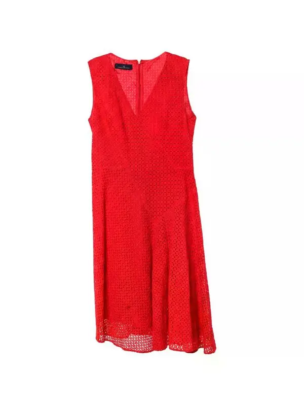Carolina Herrera Lace Flare Dress - Red