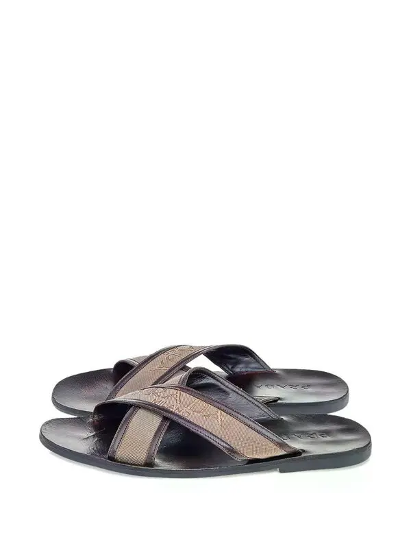 Prada Criss-cross Flat Sandals - Brown