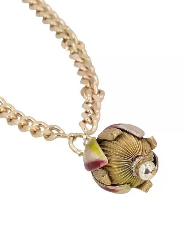 Escada Gold-tone Floral Pendant Necklace - Silver