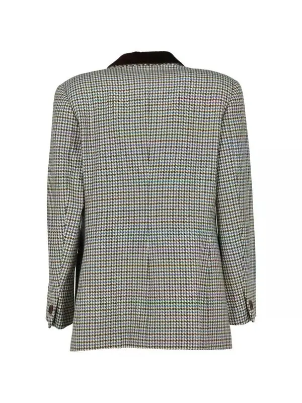 Burberry Houndstooth Velvet-collar Blazer
