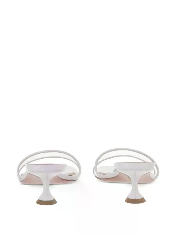 Amina Muaddi Andreea Glass Sandals