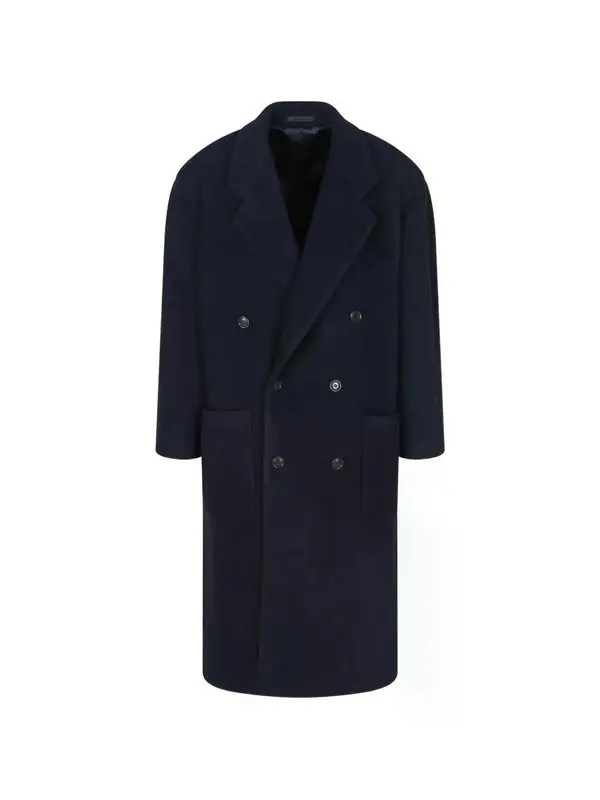 Giorgio Armani Navy Double-breasted Coat