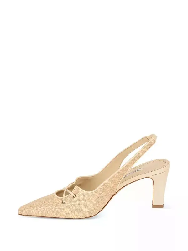 Manolo Blahnik Raffia Lace-up Pumps