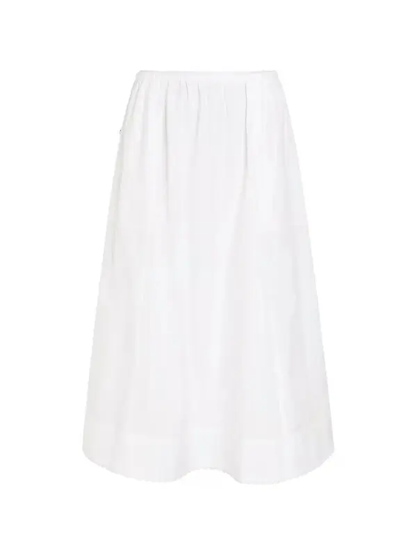 Vince Scalloped Hem Midi Skirt - White