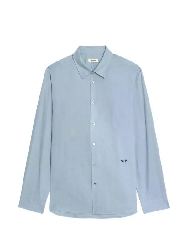 Zadig&Voltaire Sid Embroidered-logo Shirt - Blue
