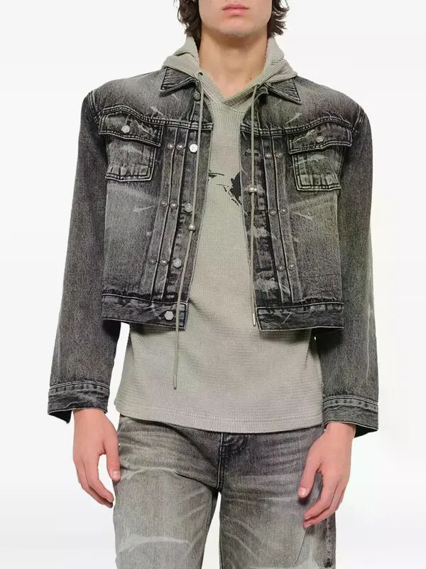 THUG CLUB Tc Spine Laser-etched Denim Jacket