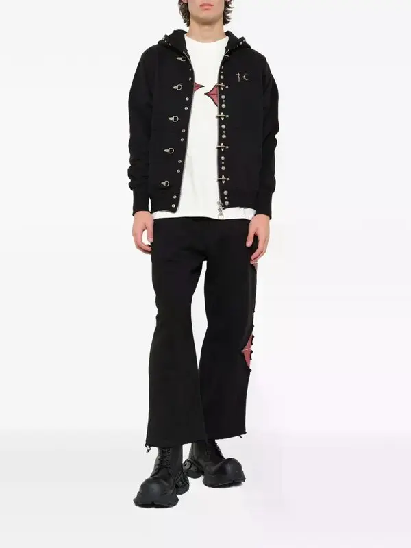 THUG CLUB Studded Zip-up Hoodie