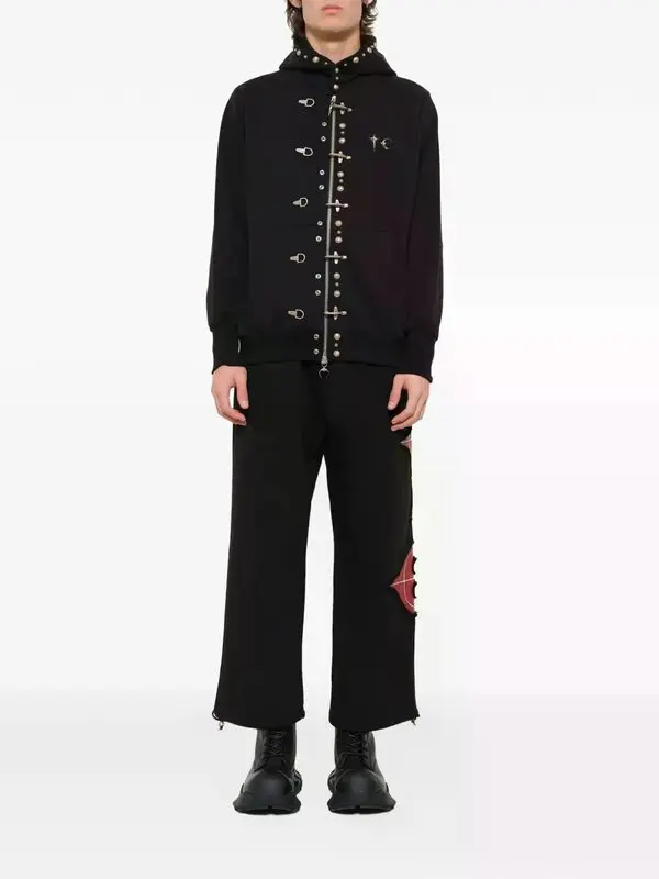 THUG CLUB Studded Zip-up Hoodie