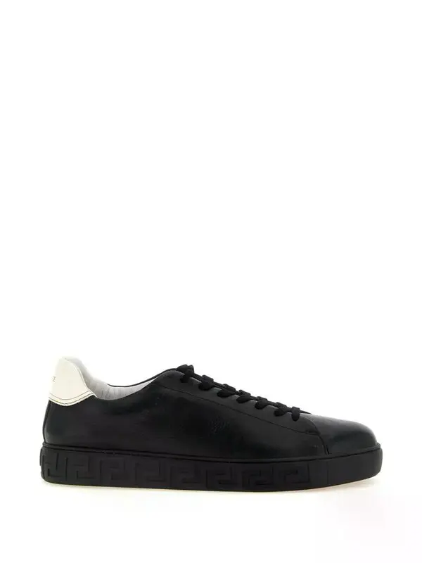 Versace Greca Leather Sneakers - Black