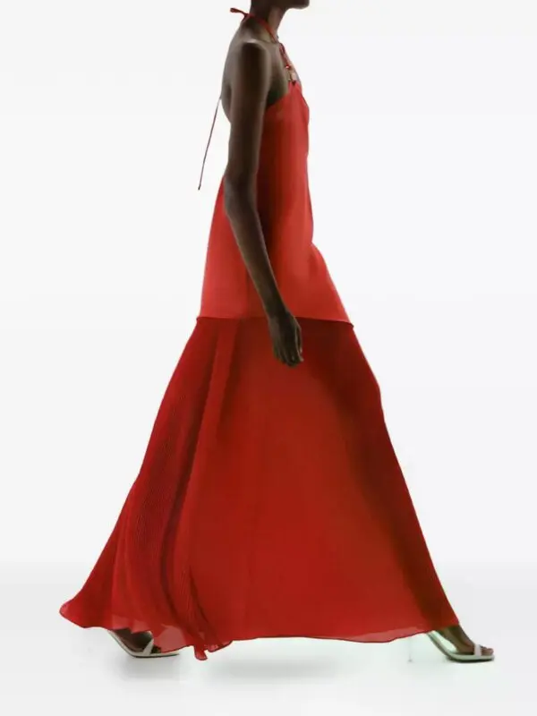 BAOBAB Gaia Halter-ring Pleated Maxi Dress