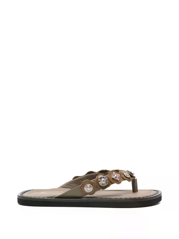 Toga Embellished Leather Sandals