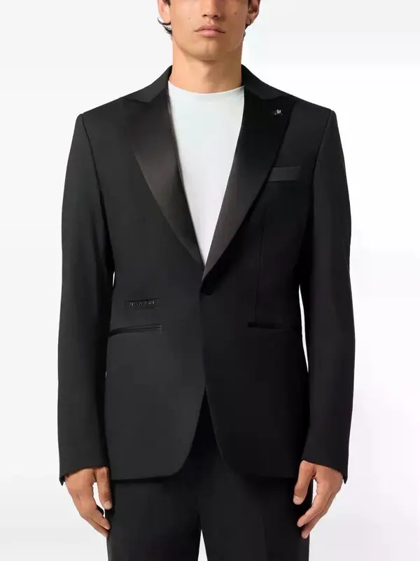 Philipp Plein Regular Fit Blazer Skull Strass - Black