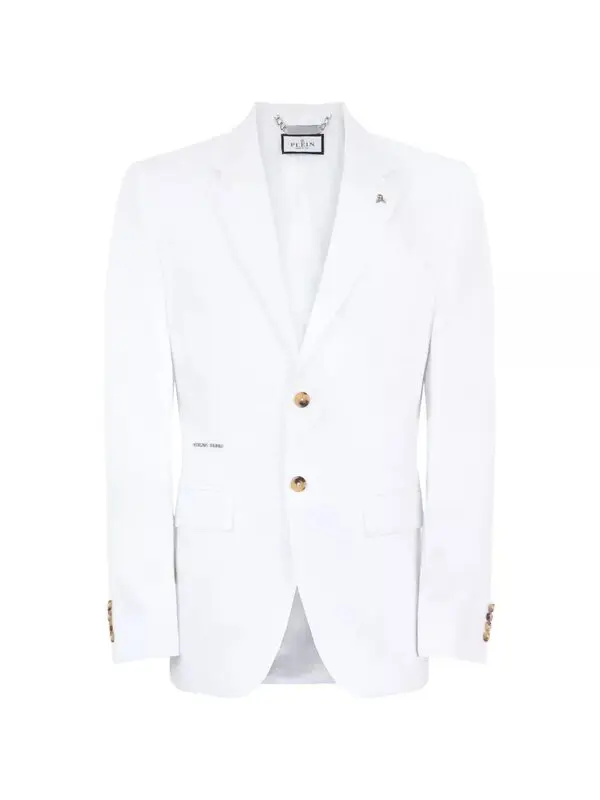 Philipp Plein Linen Blazer Gigolo Fit - White