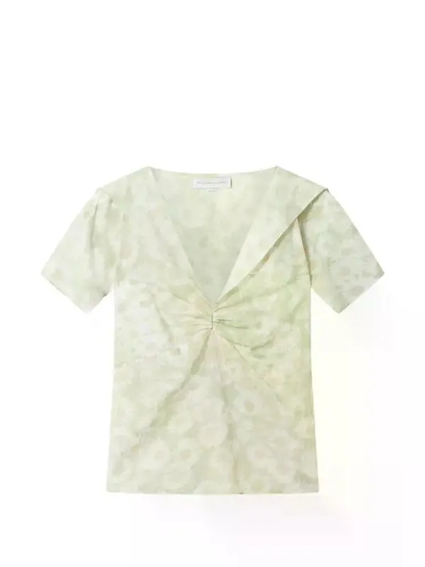 Stella McCartney Daisy Floral-print Ruched Top - Green