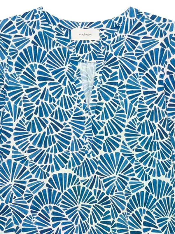 Malìparmi Shell-print V-neck Midi Dress