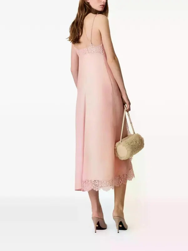Stella McCartney Lace-trimmed Silk Midi Dress
