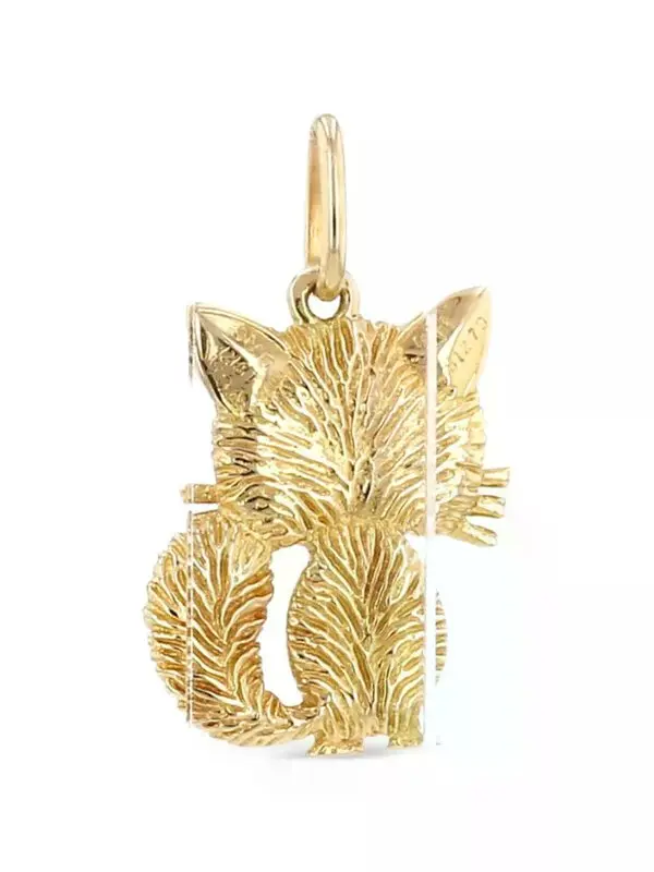 Van Cleef & Arpels Yellow And Enamel Cat Pendant